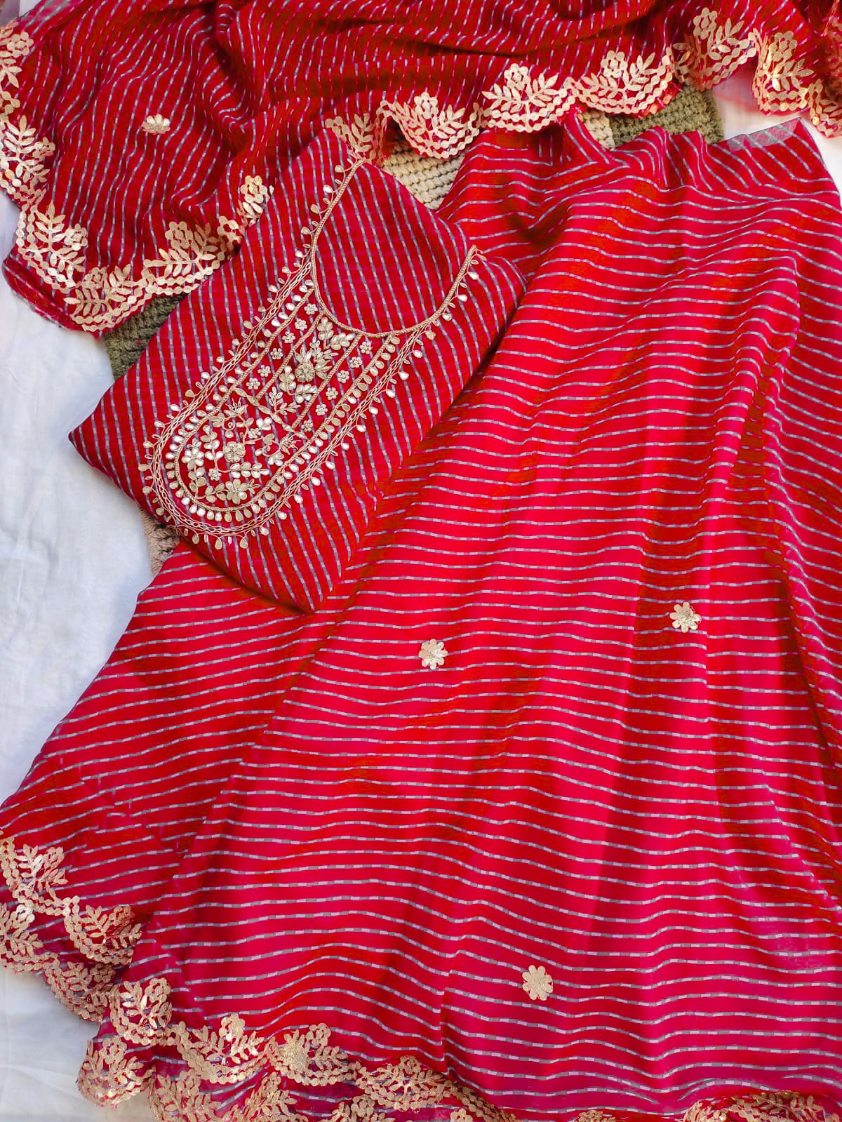 Georgette traditional modhara print handcrafted skirt set – HolyThread ...