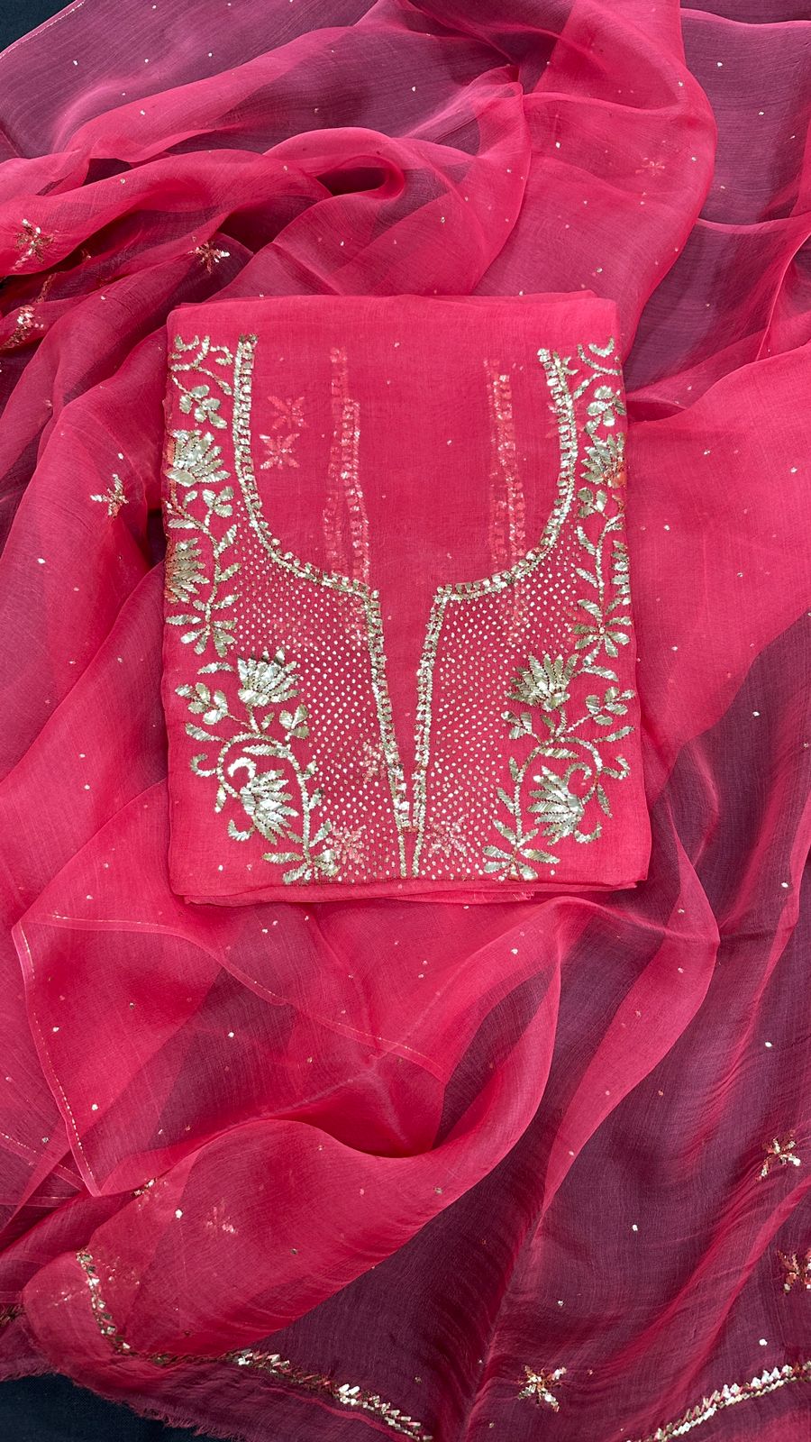 Exclusive pure organza silk mukesh badla work – HolyThread India